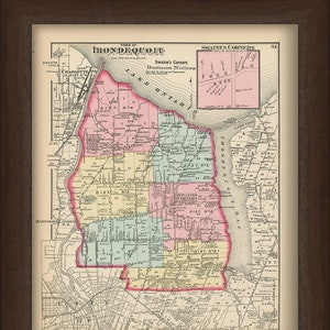 Town of IRONDEQUOIT, New York 1872 Map - Etsy