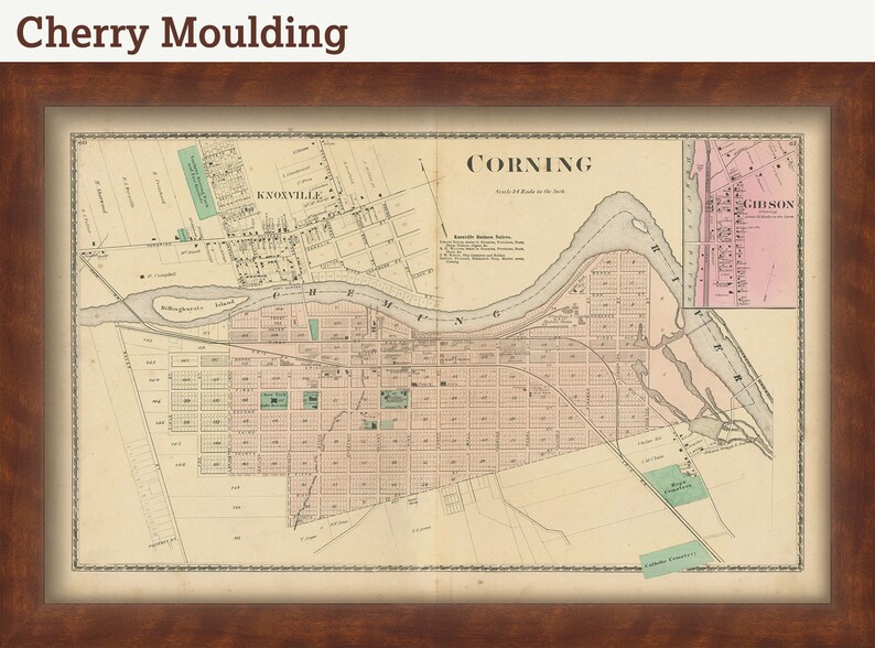 Village of CORNING New York 1873 Map Replica or Genuine - Etsy