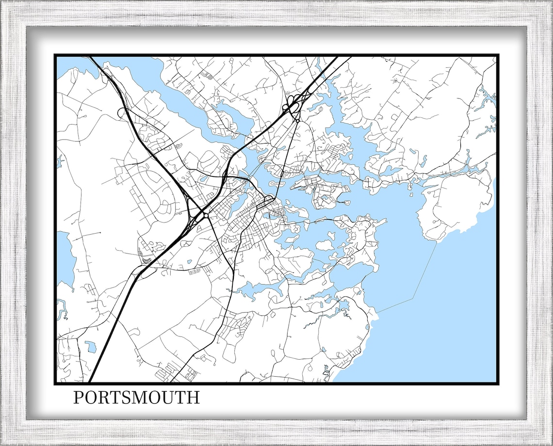 PORTSMOUTH New Hampshire Contemporary Map Poster | Etsy