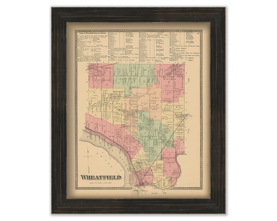 WHEATFIELD New York 1875 Map Replica or Genuine Original | Etsy