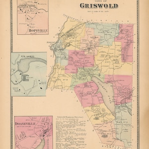 GRISWOLD, Connecticut, 1868 Map - Etsy