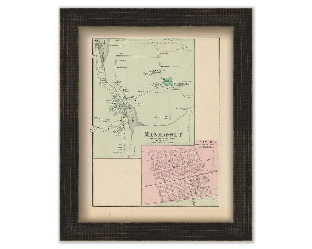 Manhasset and Mineola Villages, North Hempstead, New York 1873 Map ...