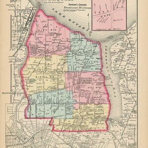 Town of IRONDEQUOIT, New York 1872 Map - Etsy