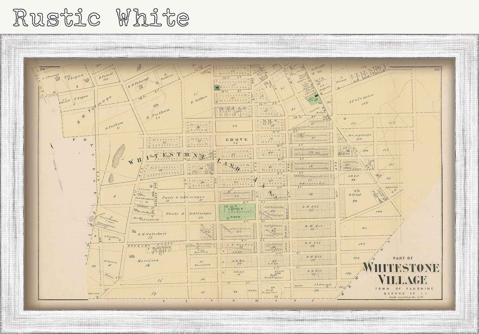 Whitestone Village Flushing New York 1873 Map Replica and | Etsy