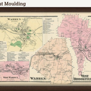 Towns of WARREN and WEST BROOKFIELD, Massachusetts 1870 Map - Etsy