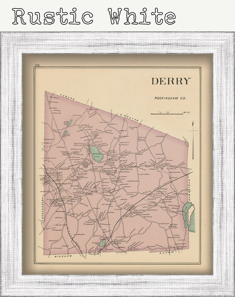 DERRY New Hampshire 1892 Map - Etsy