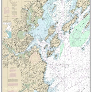PORTLAND HARBOR, Maine - Nautical Chart 2018 - Etsy