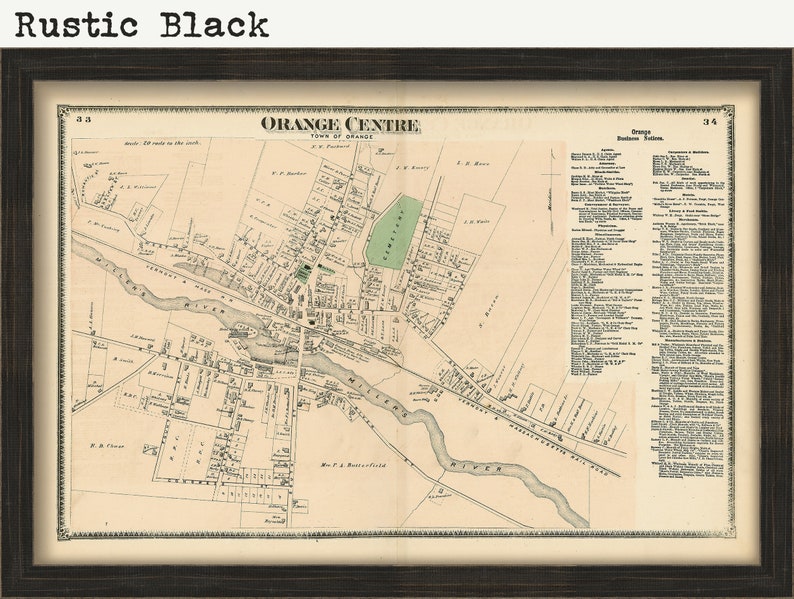 Village of ORANGE Massachusetts 1871 Map - Etsy