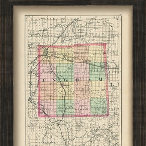 INGHAM COUNTY, Michigan 1873 Map - Replica or Genuine Original - Etsy