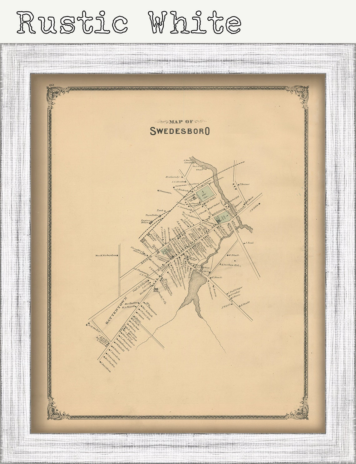SWEDESBORO New Jersey 1879 Map | Etsy