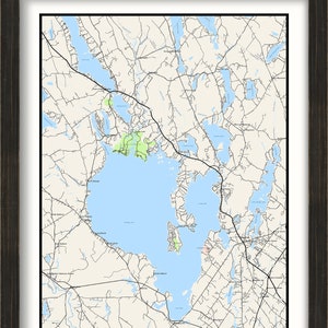 SEBAGO LAKE, Maine - Map Poster - Etsy