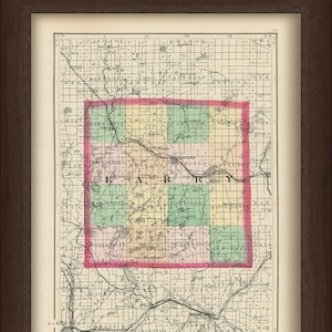 BARRY COUNTY, Michigan 1873 Map - Replica or Genuine Original - Etsy