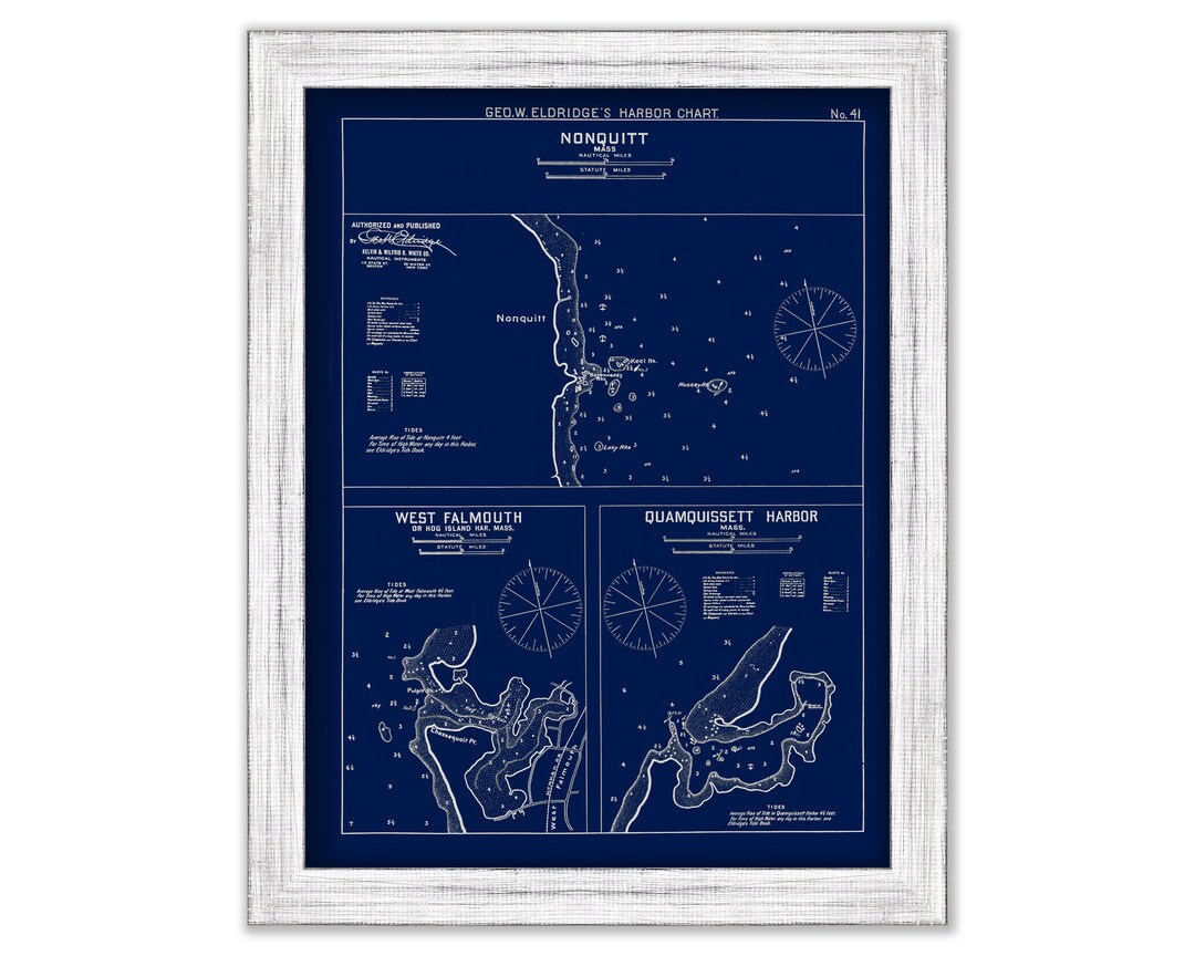 Nonquitt, West Falmouth & Quamquissett Harbors, MA - Blue Print ...