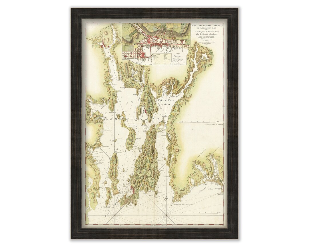 NARRAGANSETT BAY, Rhode Island - Nautical Chart by Des Barre 1776 - Etsy