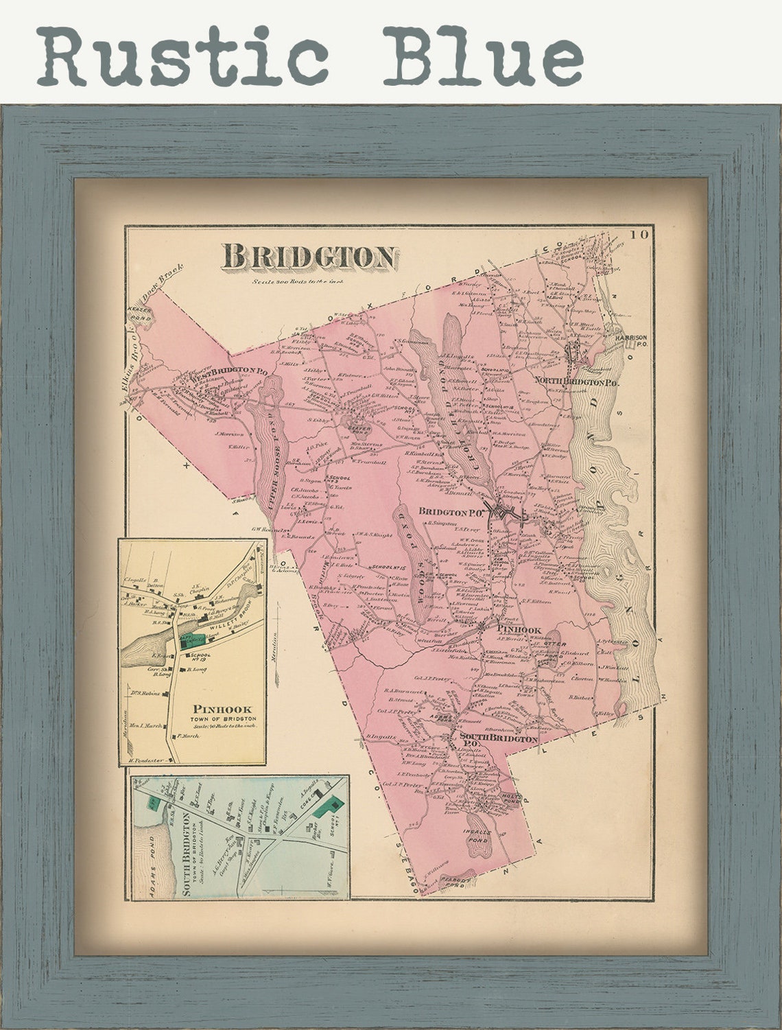 BRIDGTON, Maine 1871 Map, Replica or Genuine ORIGINAL - Etsy