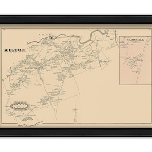 MILTON, Massachusetts 1876 Map - Replica or GENUINE ORIGINAL - Etsy