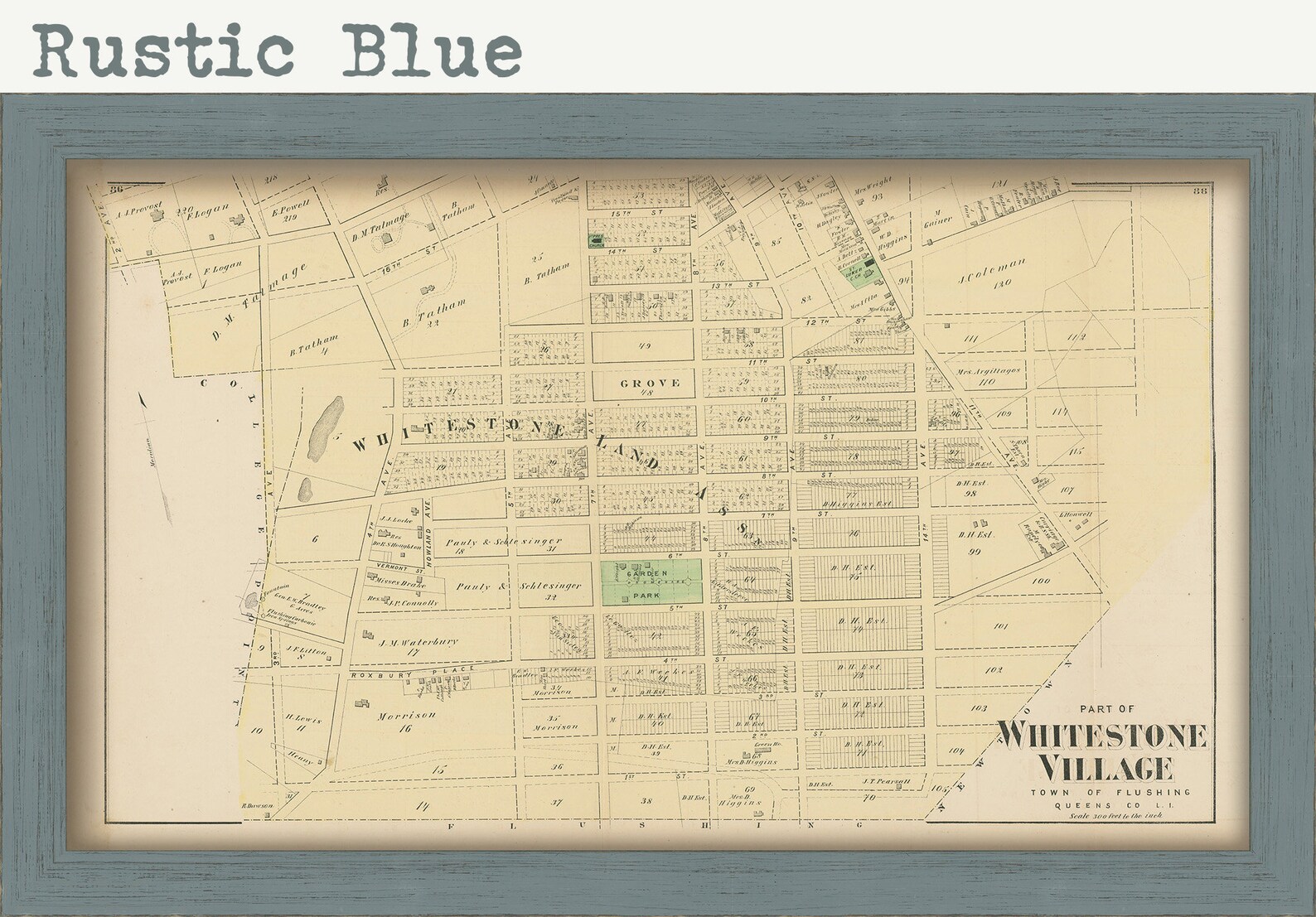 Whitestone Village Flushing New York 1873 Map Replica and | Etsy