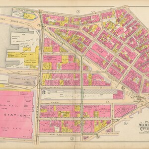 BOSTON 1902 Map, Plate 6, North Station, Bullfinch Triangle, North End ...