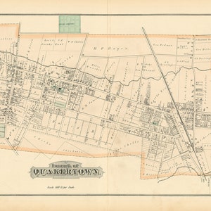 QUAKERTOWN, Pennsylvania - 1876 Map - Etsy