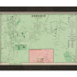 Village of AMHERST, Massachusetts 1873 Map - Etsy
