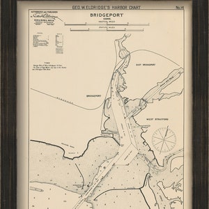 BRIDGEPORT, Connecticut - Nautical Chart by George W. Eldridge 1901 - Etsy