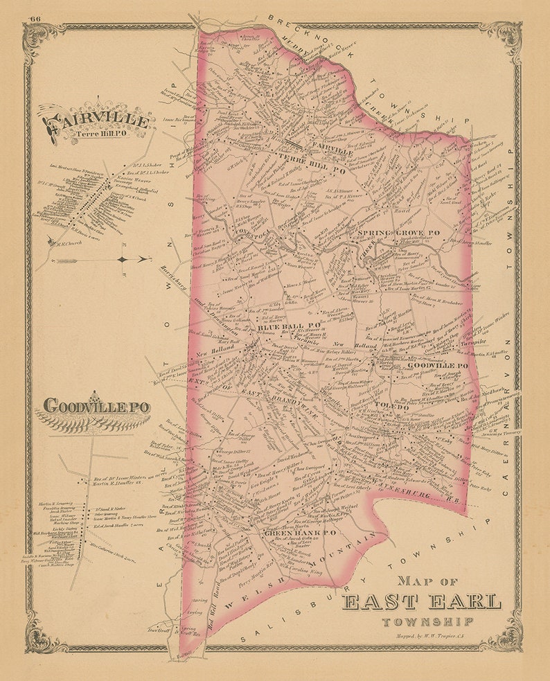 East Earl Pennsylvania 1875 Map Replica or GENUINE ORIGINAL - Etsy East Earl Pennsylvania 1875 Map Replica or GENUINE ORIGINAL - Etsy