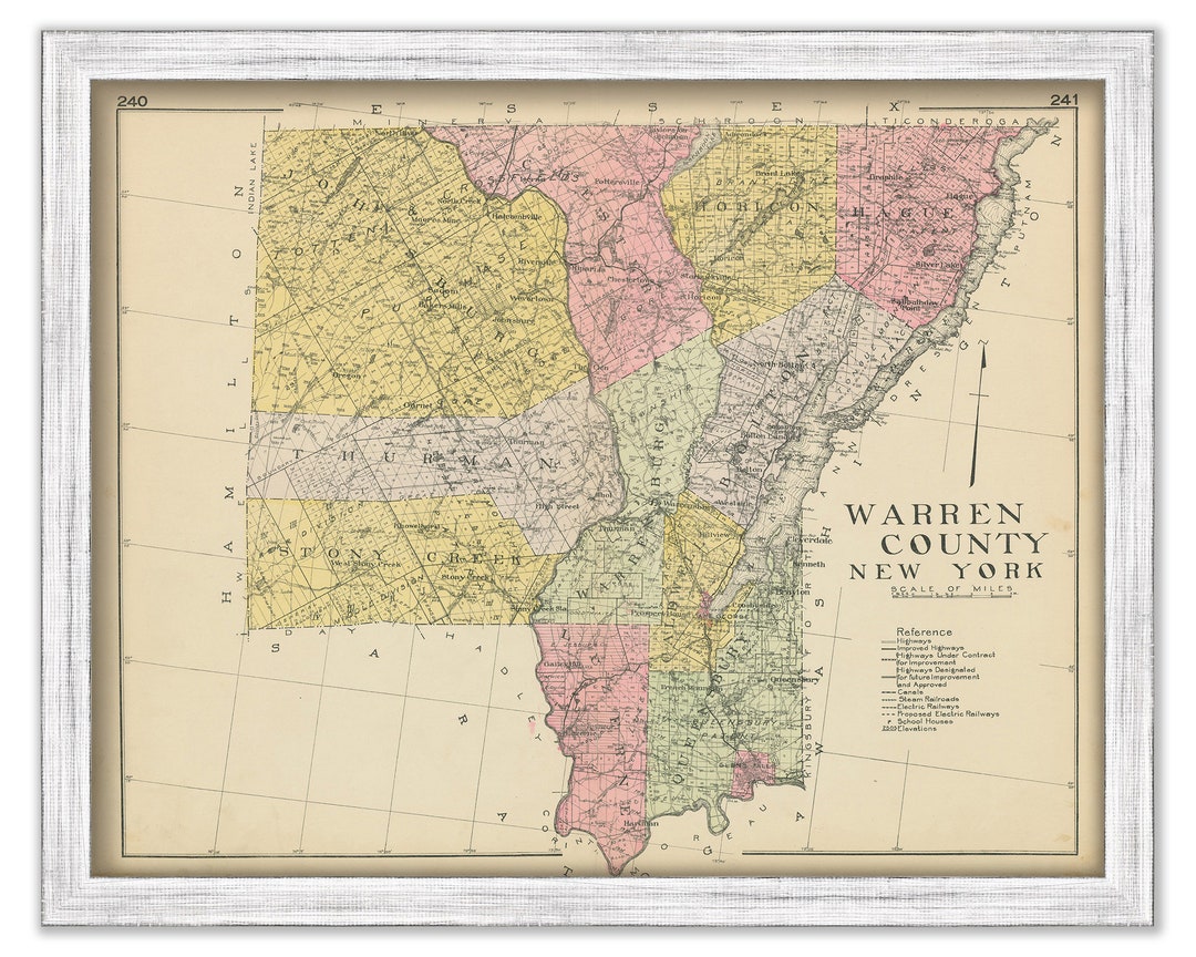 WARREN County, New York 1912 Map, Replica or GENUINE ORIGINAL - Etsy