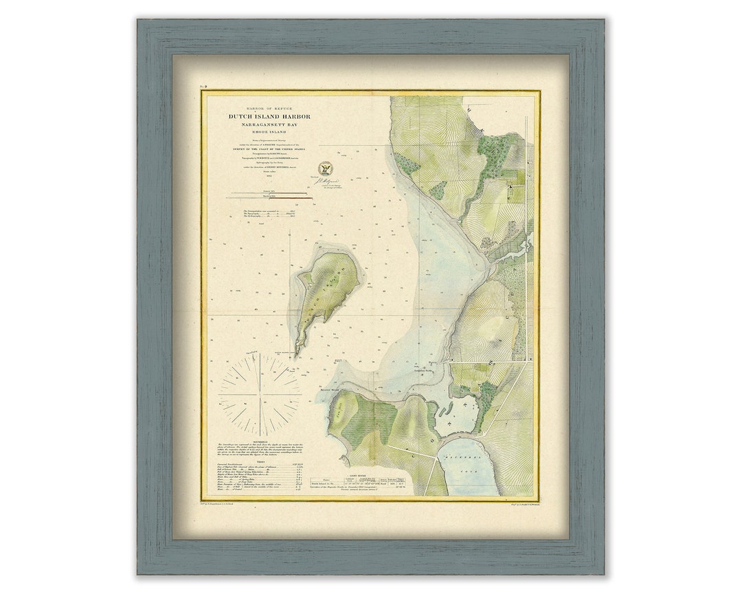 DUTCH ISLAND HARBOR Narragansett Bay Rhode Island Nautical - Etsy.de
