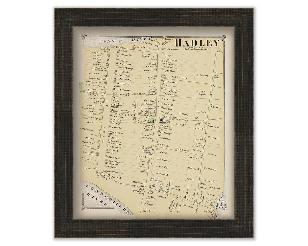 Village of HADLEY, Massachusetts 1873 Map - Etsy