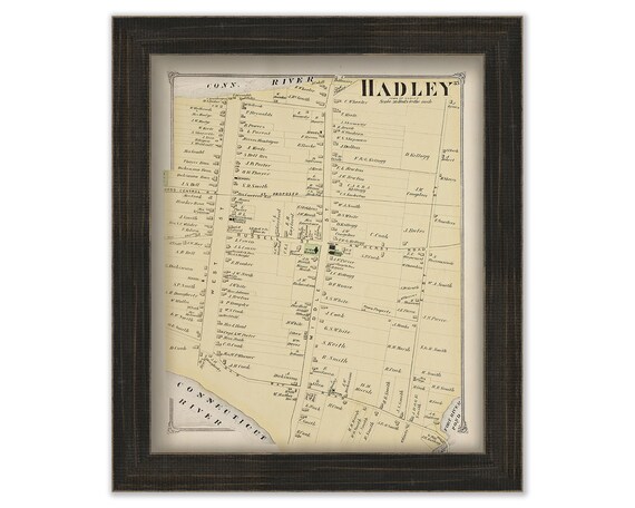 Village of HADLEY Massachusetts 1873 Map - Etsy