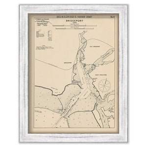 BRIDGEPORT, Connecticut - Nautical Chart by George W. Eldridge 1901 - Etsy