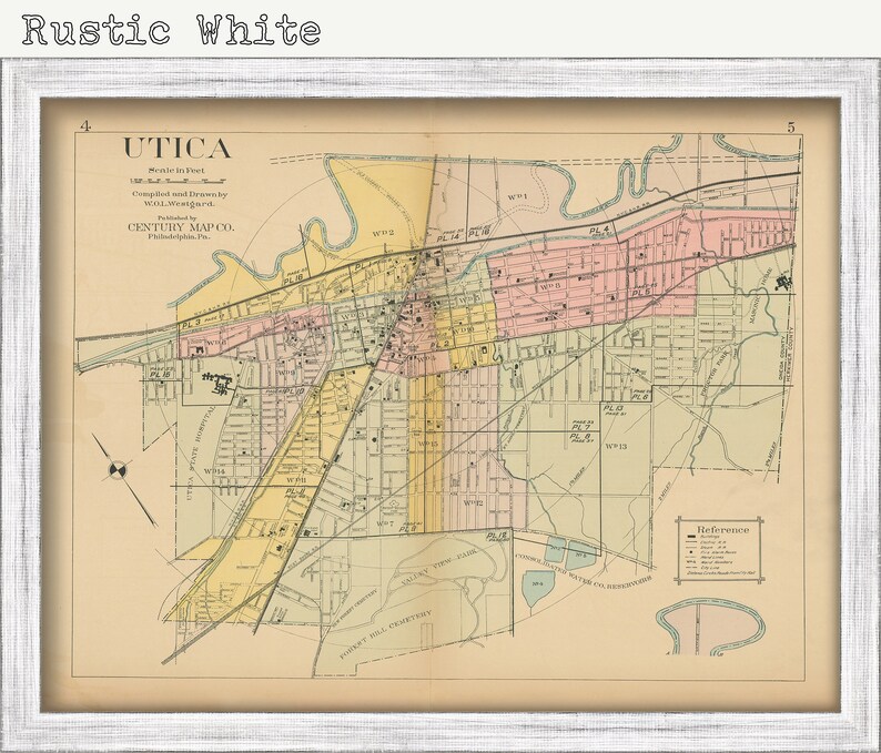 UTICA New York 1907 Map - Etsy