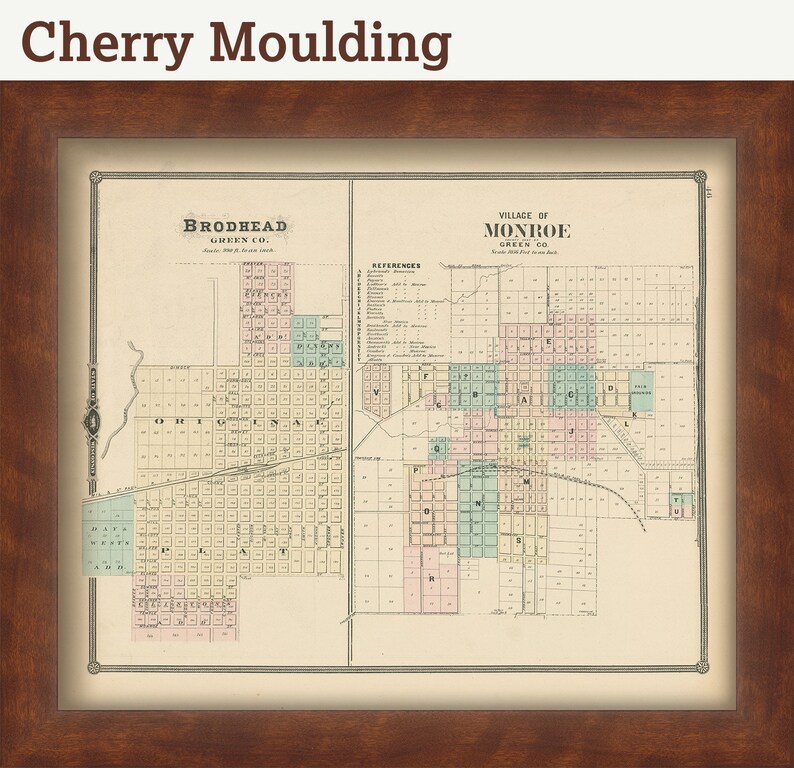 BRODHEAD and MONROE Wisconsin 1878 Map Replica or Genuine - Etsy