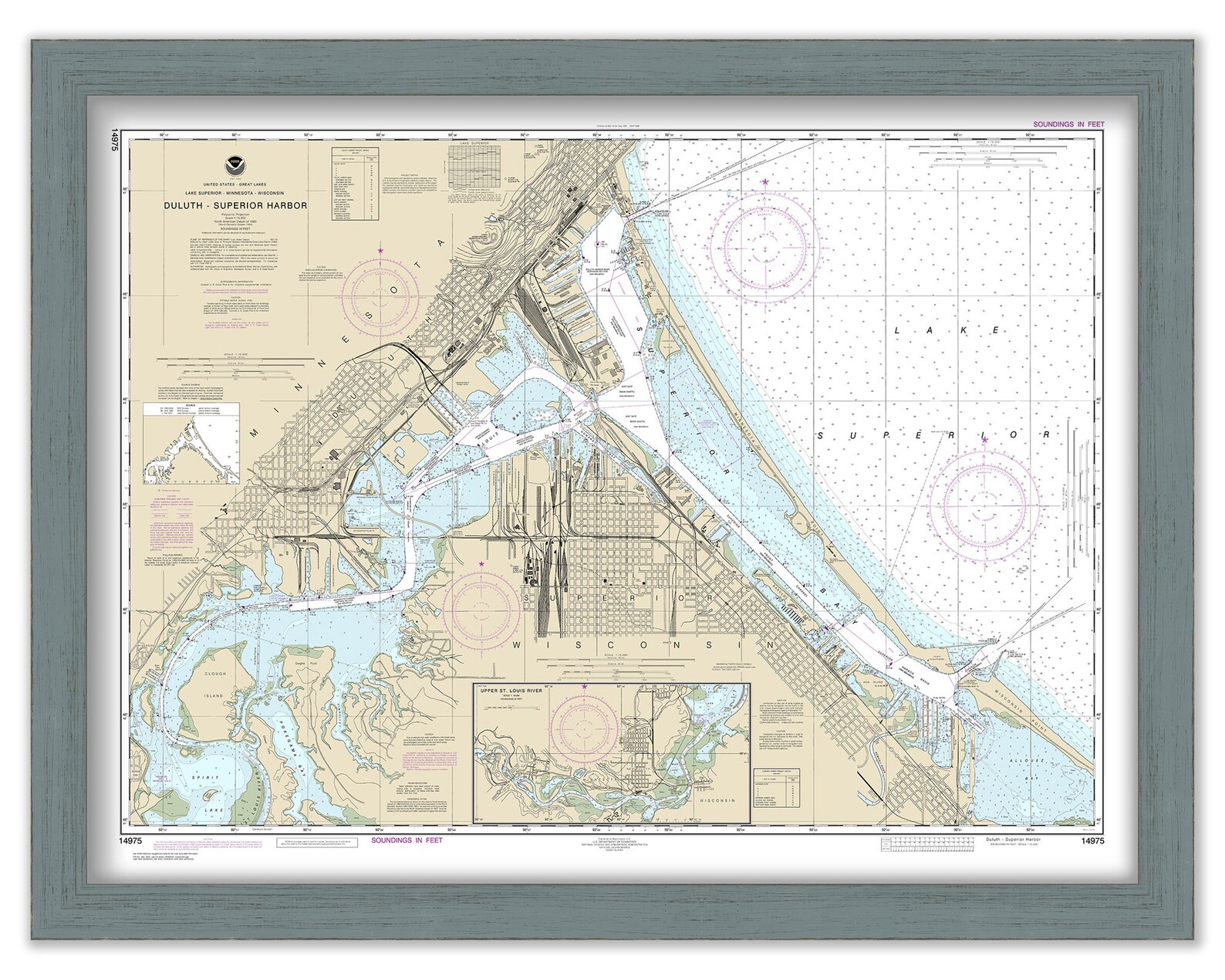 DULUTH - SUPERIOR HARBOR, Minnesota - 2020 Nautical Chart - Etsy