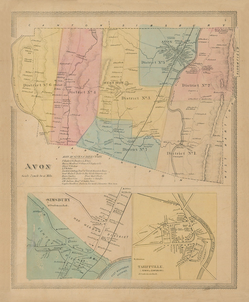 AVON, Connecticut, 1869 Map, Replica or GENUINE ORIGINAL AVON, Connecticut, 1869 Map, Replica or GENUINE ORIGINAL
