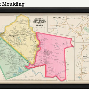 Towns of WELLESLEY, NEEDHAM and DOVER, Massachusetts 1888 Map - Etsy