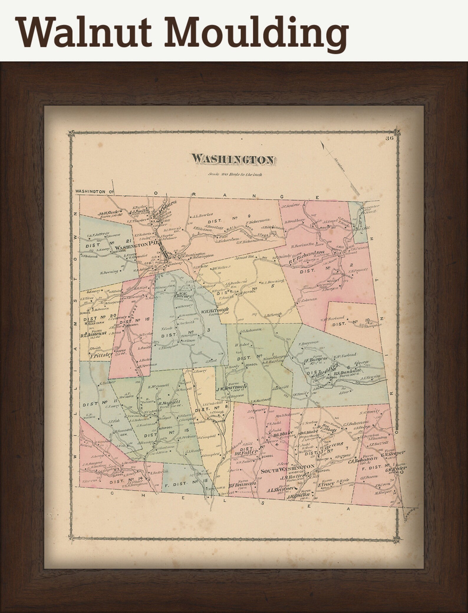 WASHINGTON, Vermont 1877 Map - Replica or Genuine ORIGINAL - Etsy