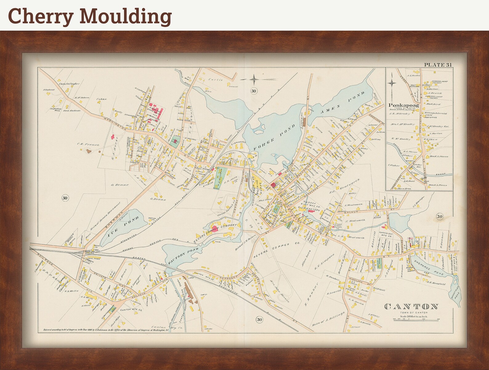 Village of CANTON Massachusetts 1888 Map - Etsy
