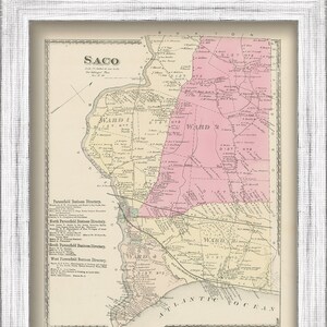 City of SACO, Maine 1872 Map - Etsy
