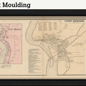 Village of FORT EDWARD, New York 1866 Map - Etsy