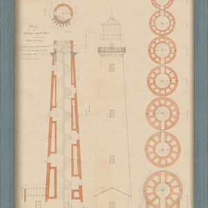 Assateague Lighthouse, Virginia - Architectural Drawing 1860 - Etsy