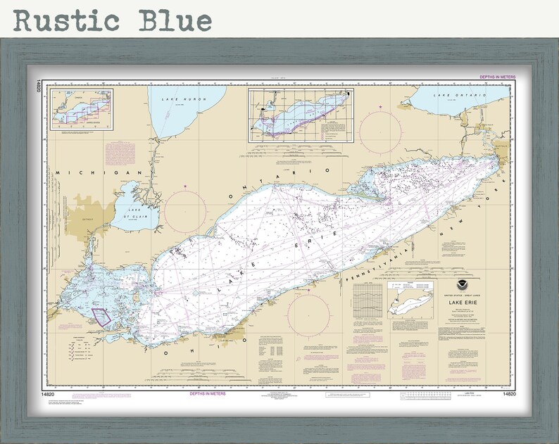 LAKE ERIE 2020 Nautical Chart | Etsy