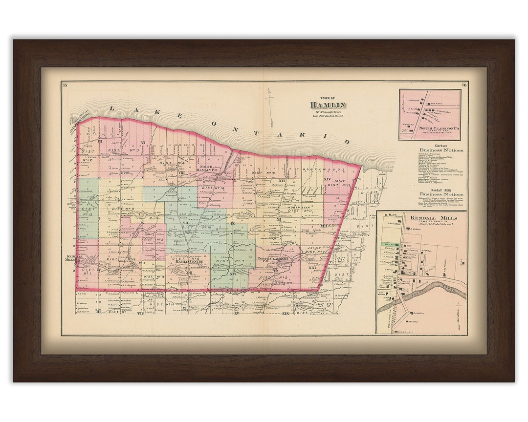 Town of HAMLIN, New York 1872 Map - Etsy