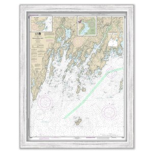 MUSCONGUS BAY and MONHEGAN Island, Maine 2019 Nautical Chart - Etsy