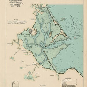 Plymouth, Kingston and Duxbury 1901 - Nautical Chart by Geo. Eldridge ...