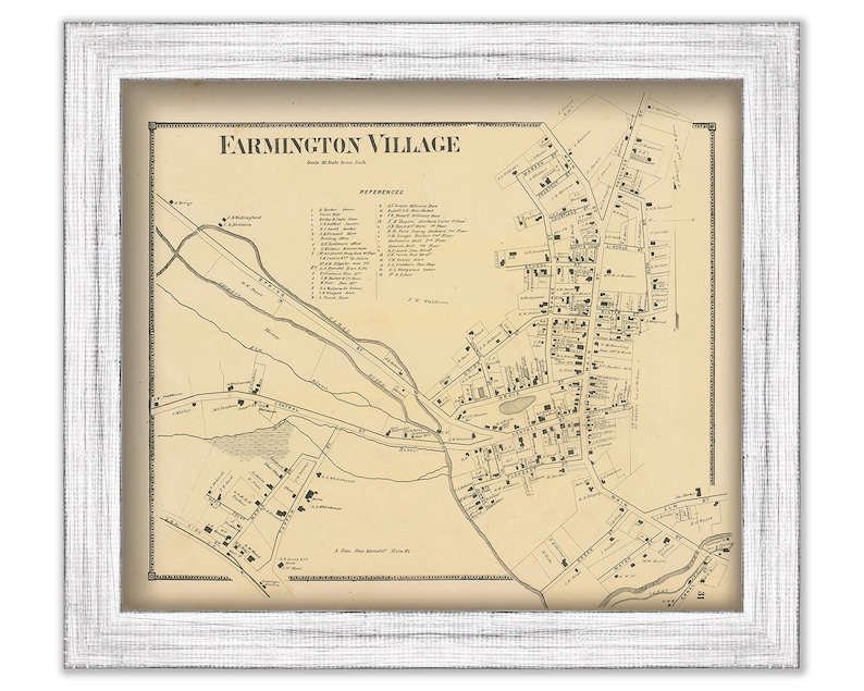 Village of FARMINGTON New Hampshire 1871 Map Replica or - Etsy