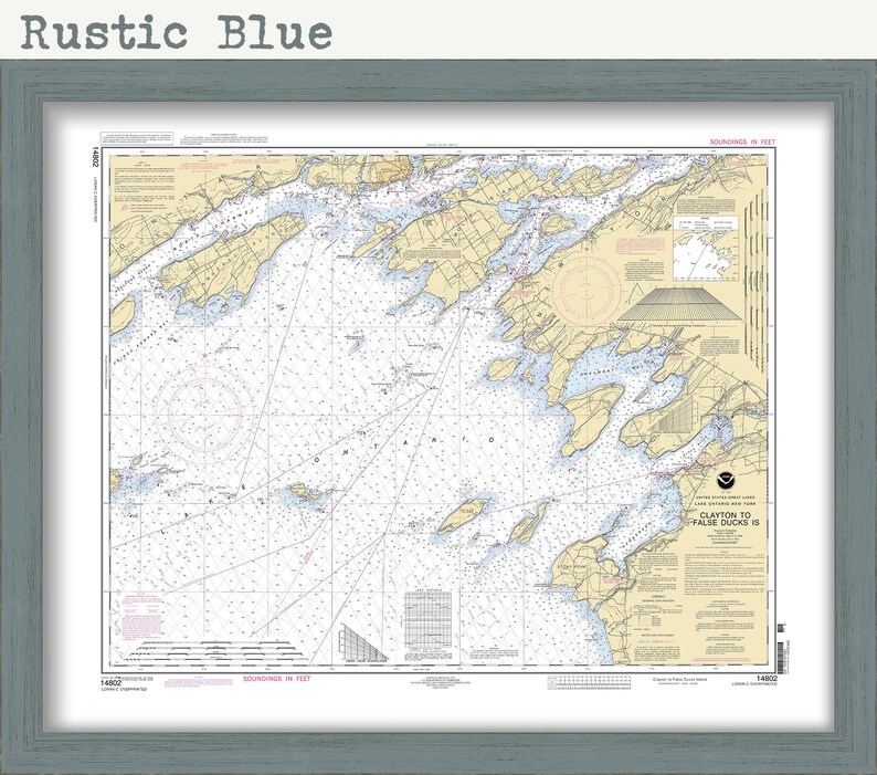 Clayton to False Duck Island, New York - 2005 Nautical Chart - Etsy