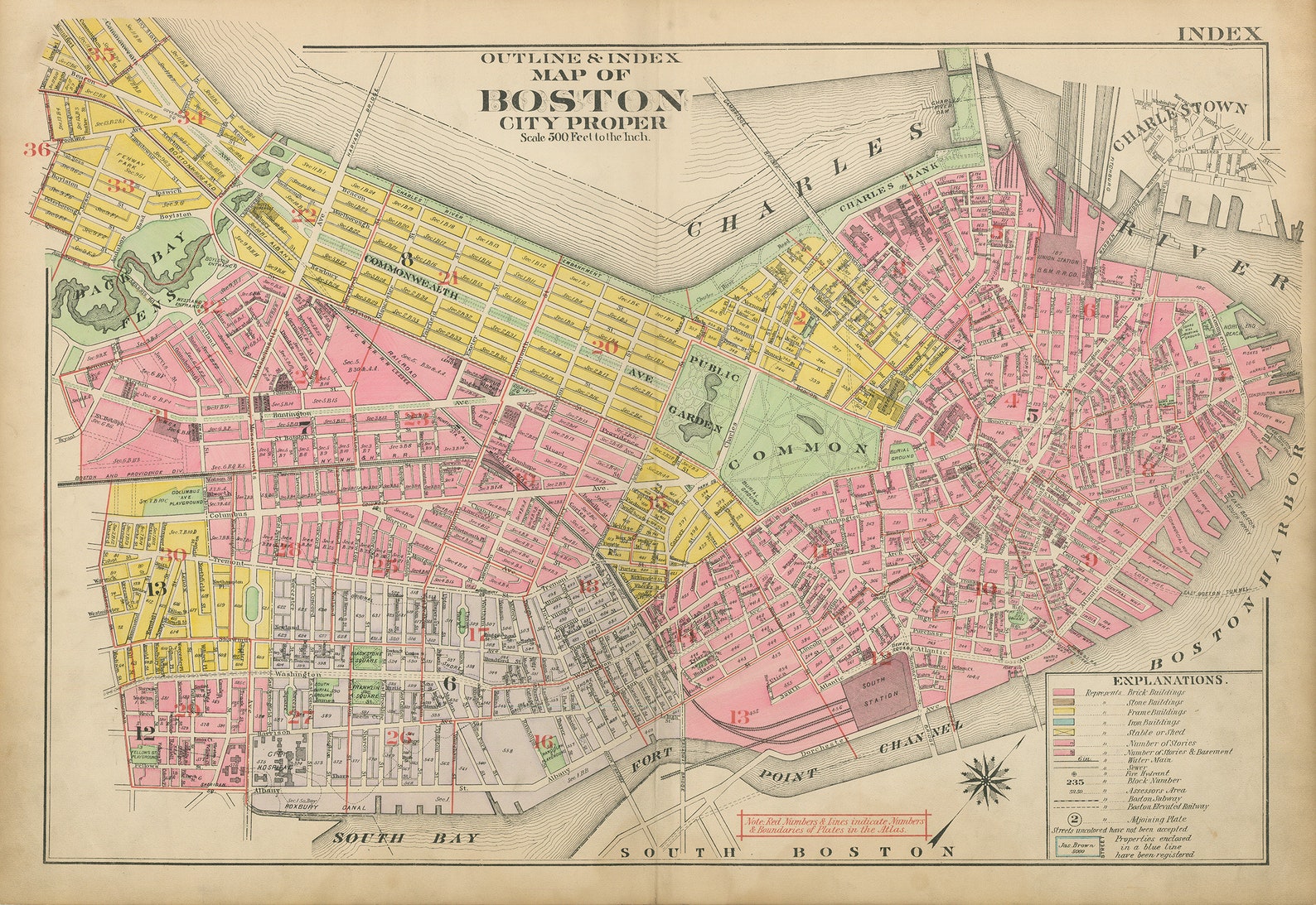 BOSTON Massachusetts 1917 Map Plate 33 Fenway Park | Etsy