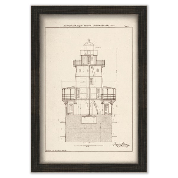 Lighthouse Architectural Drawing - Etsy