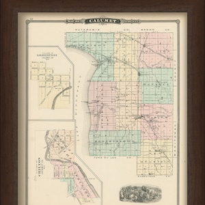 CALUMET COUNTY, Wisconsin 1878 Map, Replica or Genuine Original - Etsy
